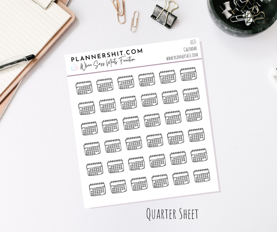 Quarter Sheet - Icons - Calendar – PlannerShit.com